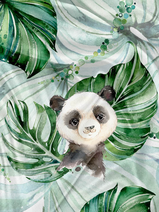 Tropical Panda Napkin and Blanket Panel – NoirBlanc.ca
