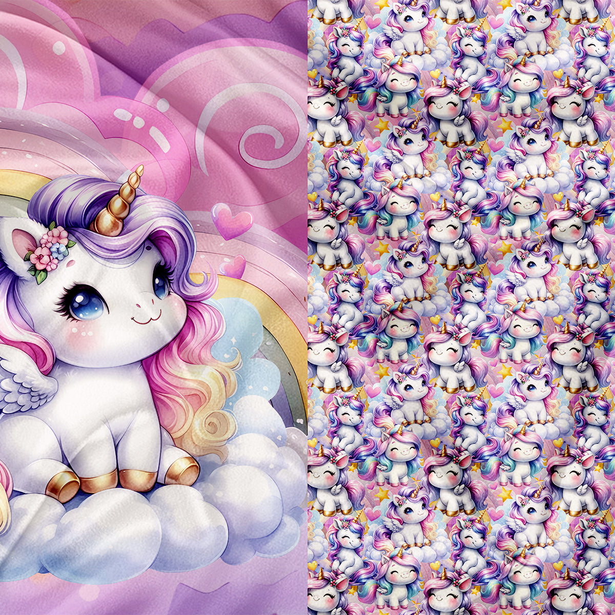 Panneau pour Vêtement et Couverture Licorne Volante – NoirBlanc.ca